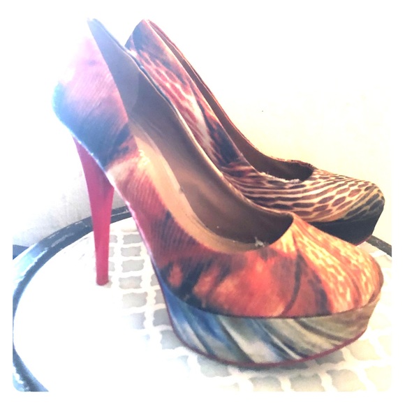 Aldo | Shoes | Aldo Multi Print Platform Heels | Poshmark